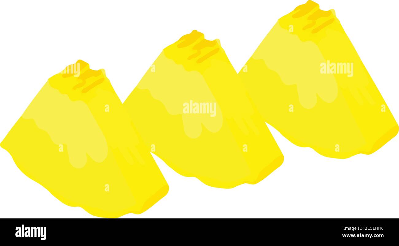 Pineapple pieces icon. Isometric of pineapple pieces vector icon for ...