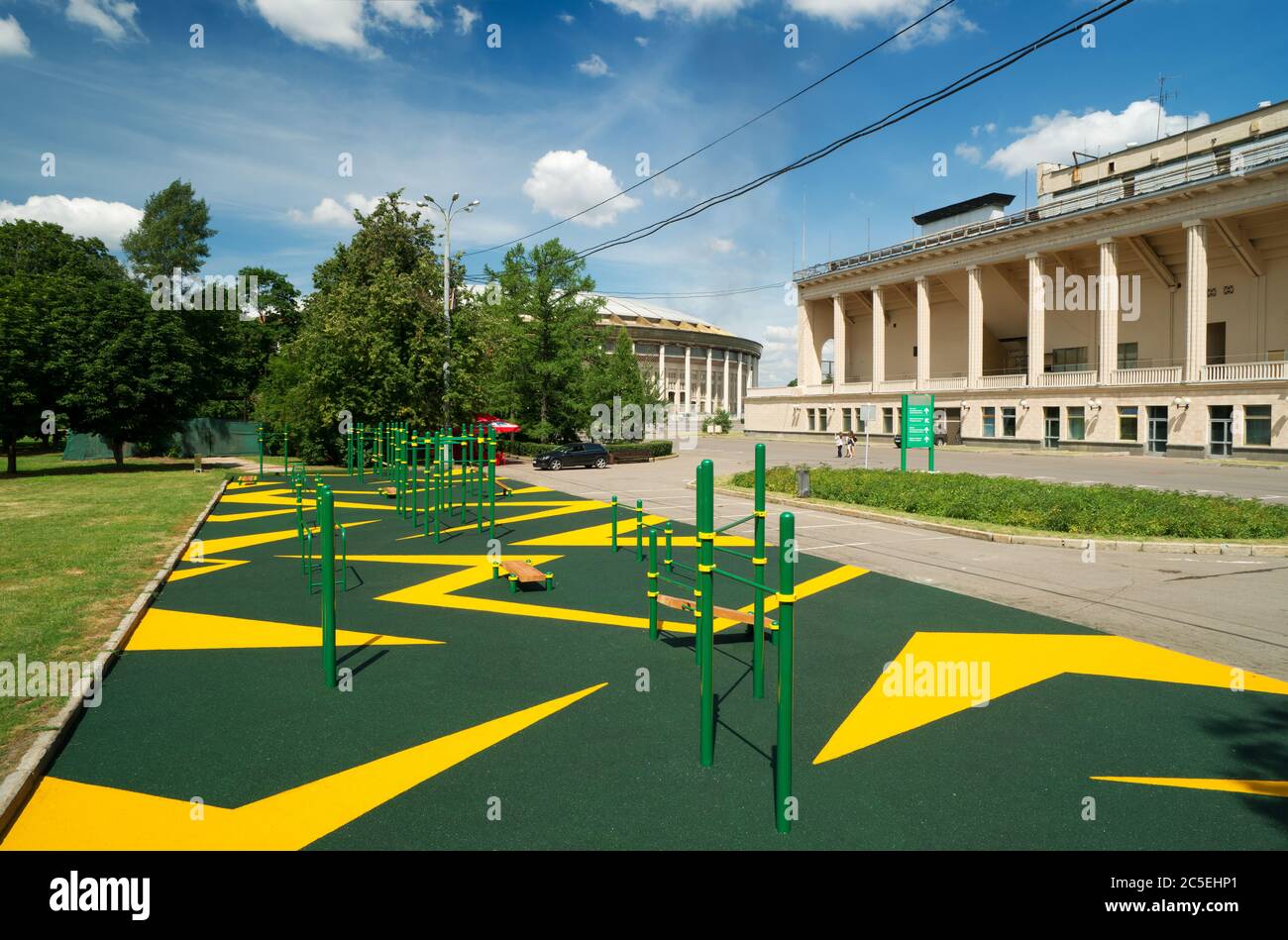 Sports gymnastic ground on the street in Luzhniki, Moscow Stock Photo ...