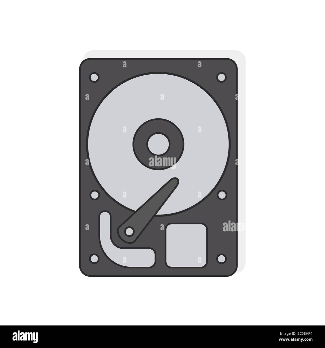 Hard disk on white background. Computer storage drive. Vector ...