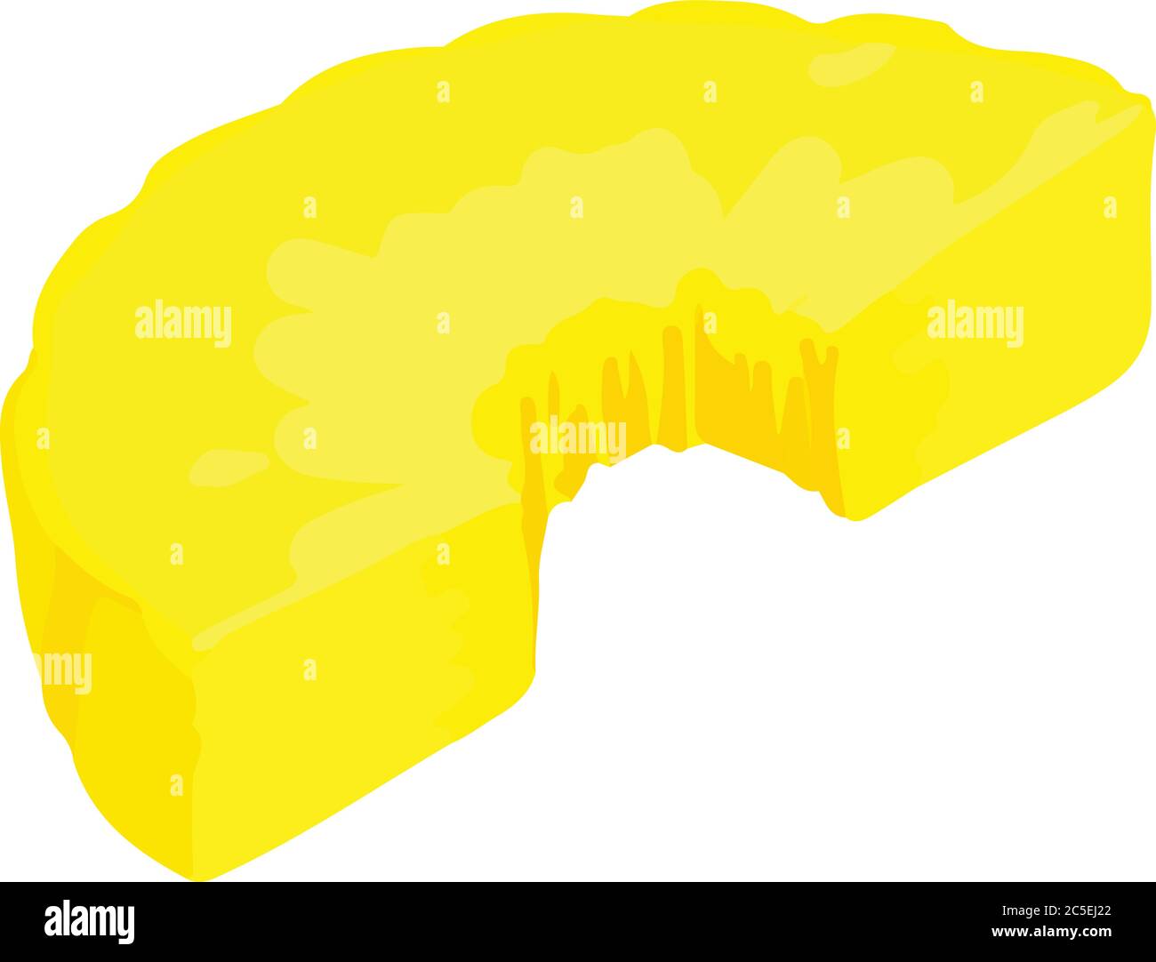 Fresh pineapple piece icon. Isometric of fresh pineapple piece vector ...