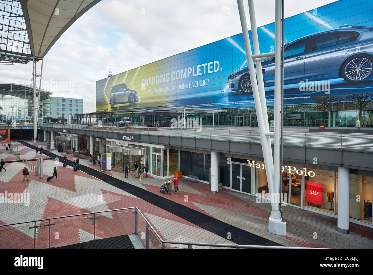 MUNICH, GERMANY - CIRCA JANUARY, 2020: entrance to Terminal 2, Munich ...
