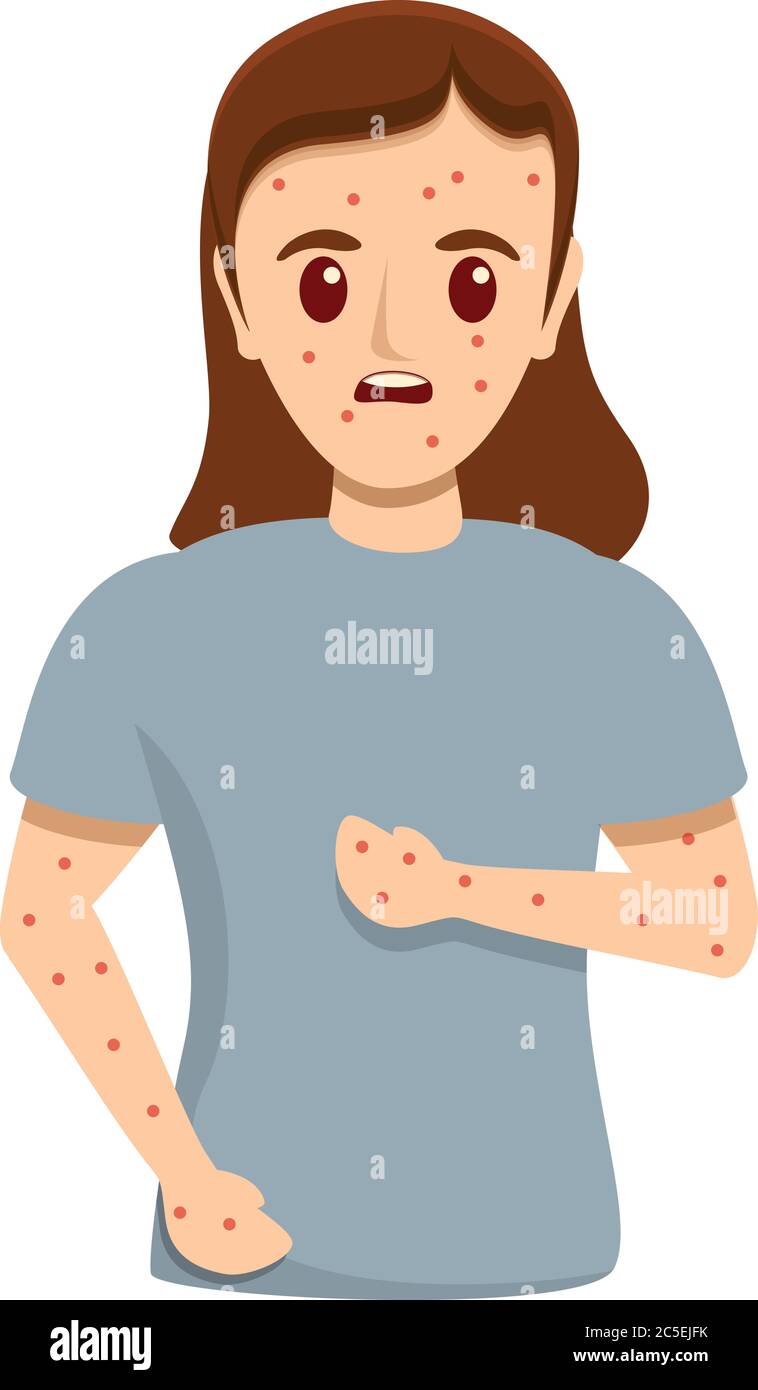 Girl measles infection icon. Cartoon of girl measles infection vector ...