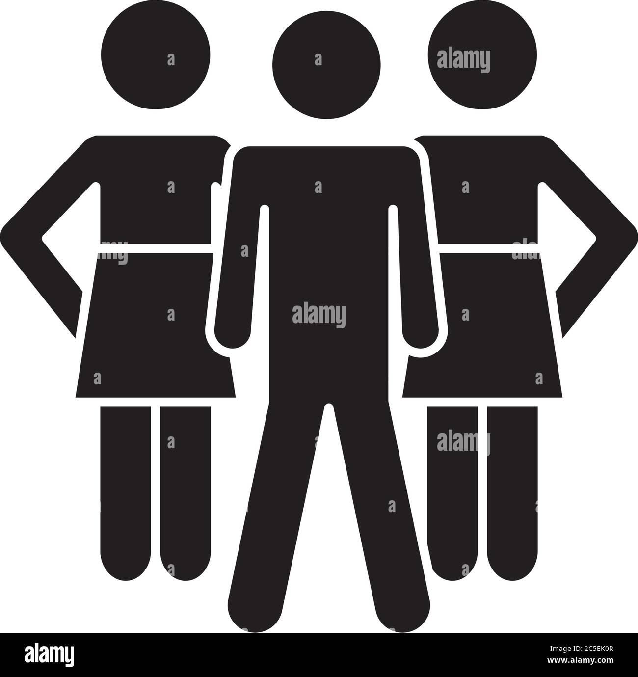 pictogram women and man icon over white background, silhouette style ...