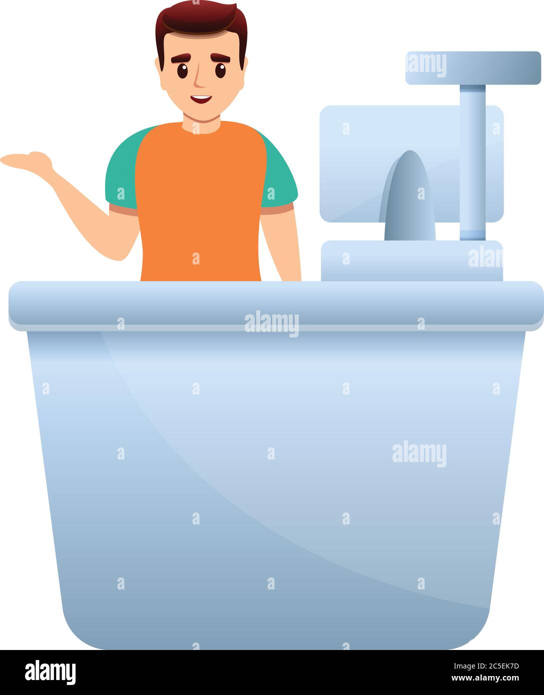 Shop cashier icon. Cartoon of shop cashier vector icon for web design ...