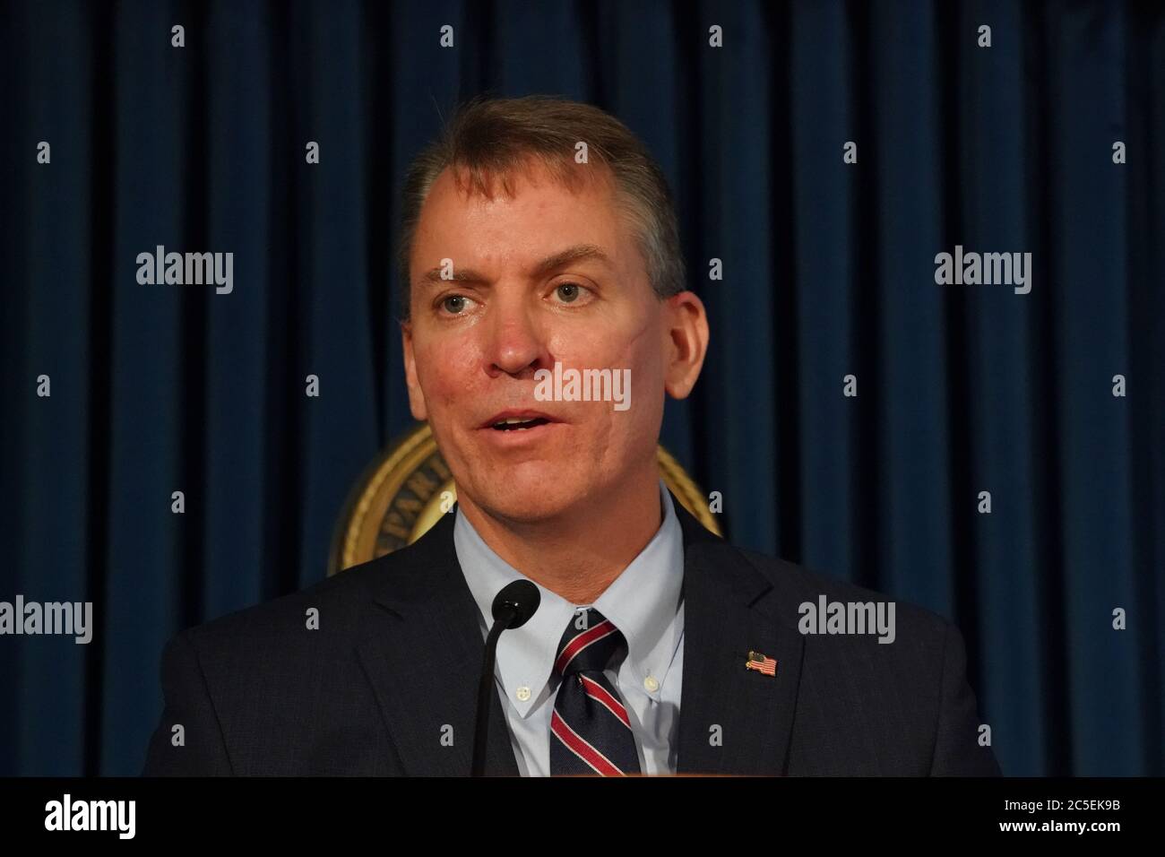 New York, NY, USA. 2nd July, 2020. NYPD Commissioner DERMOT SHEA speaks ...
