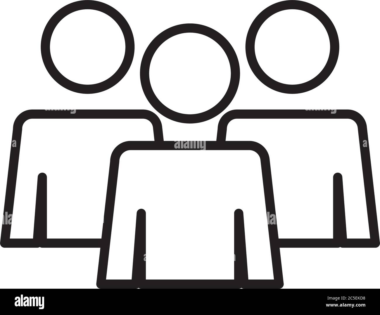 pictogram three men icon over white background, line style, vector ...