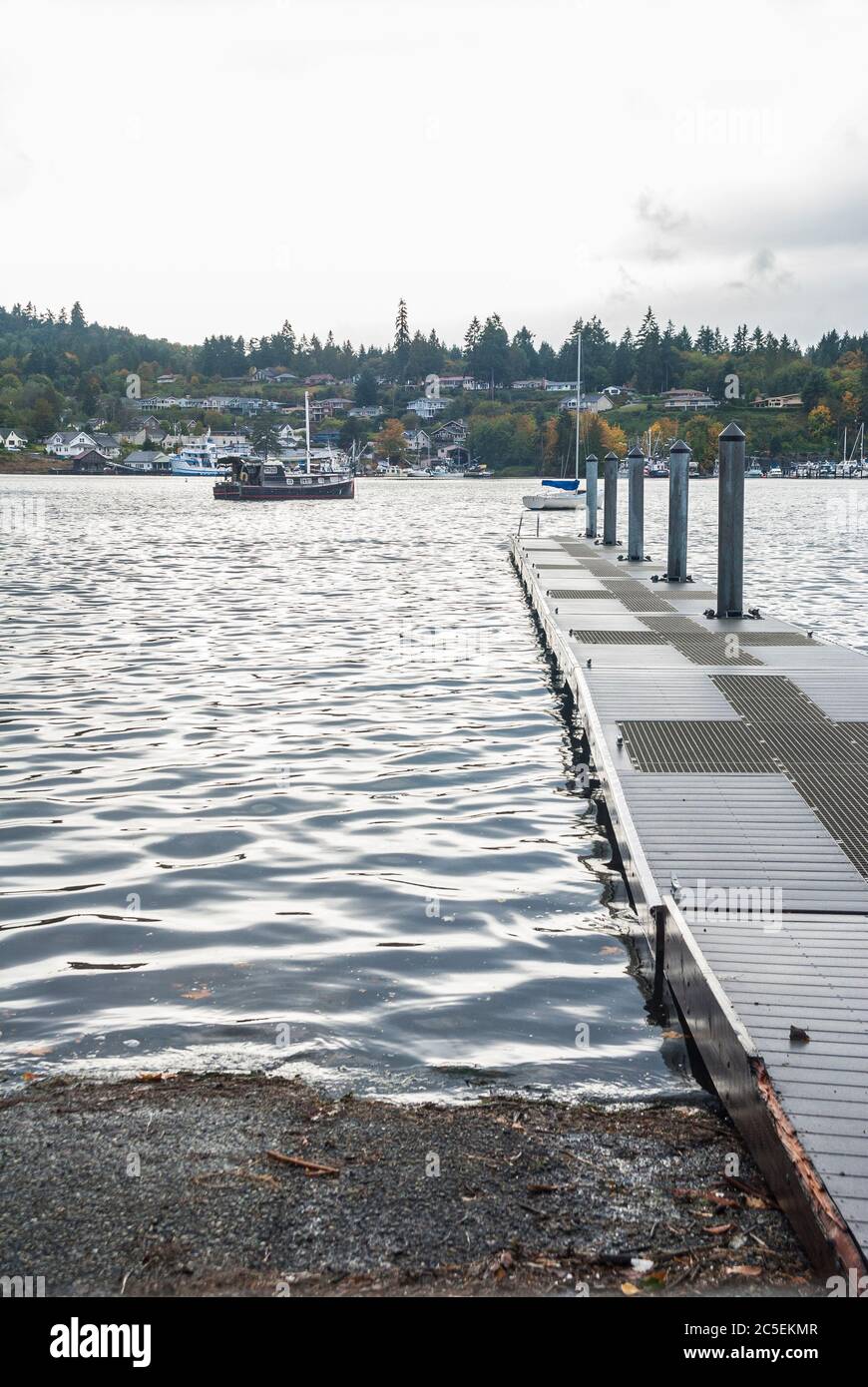 A floating dock on Puget Sound in Gig Harbor, Washington Stock Photo ...