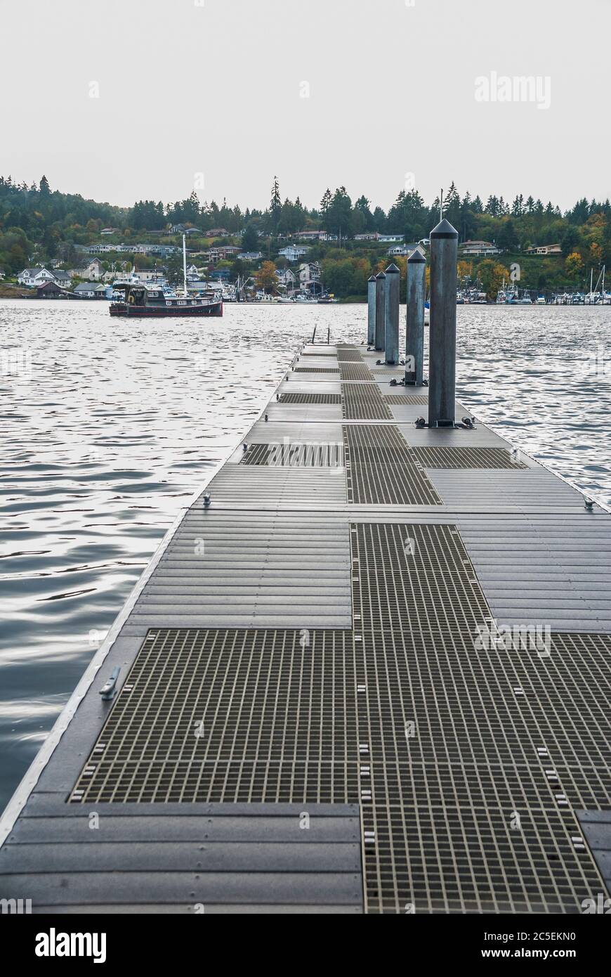 A floating dock on Puget Sound in Gig Harbor, Washington Stock Photo ...
