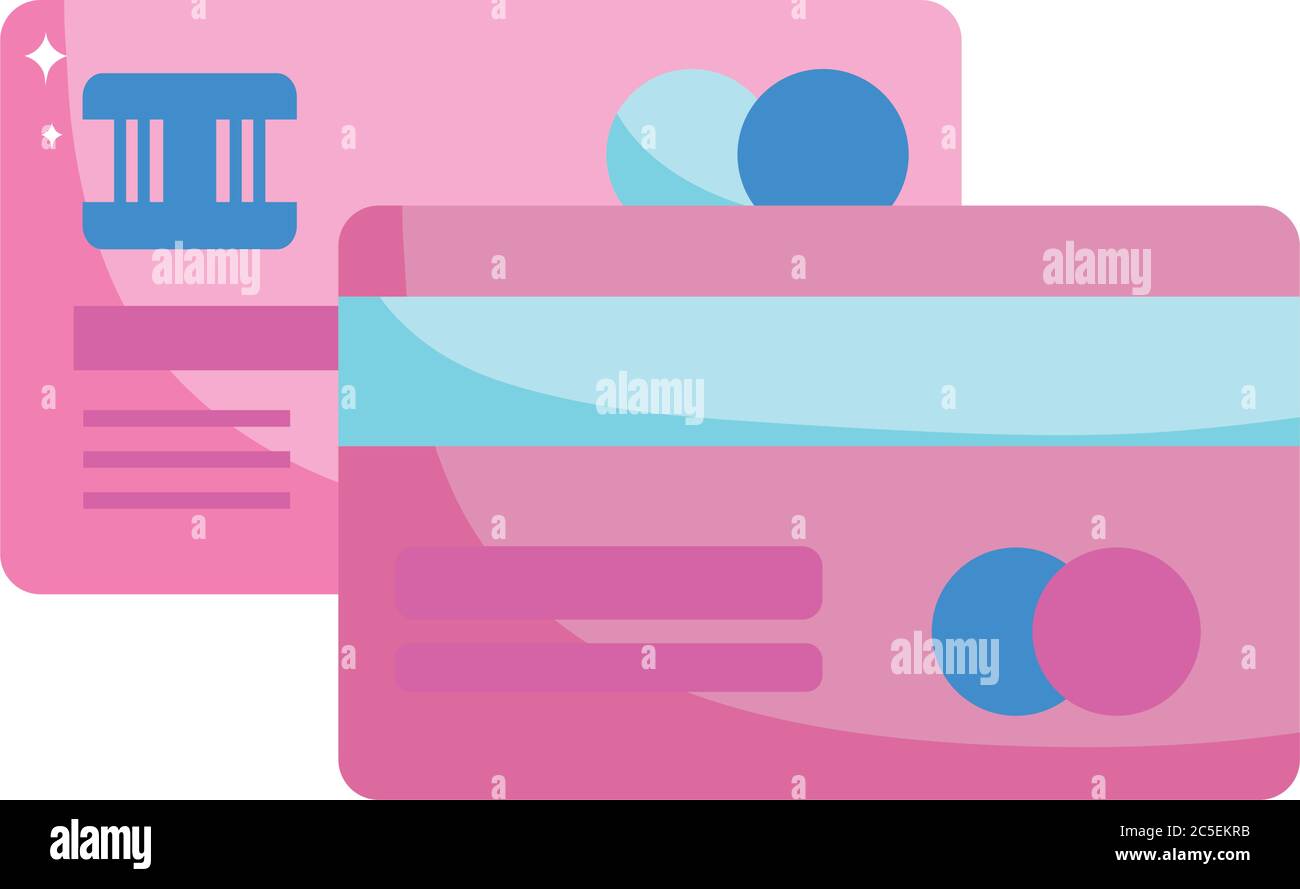 bank cards credit or debit payment isolated icon design white ...