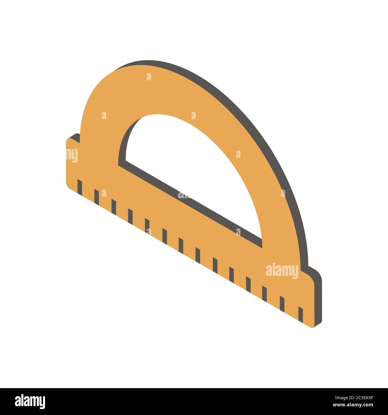 Yellow ruler on white background. Vector illustration in trendy ...
