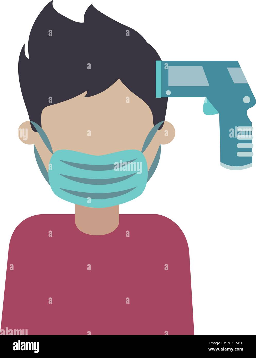 covid 19 coronavirus, body temperature check use gun scanner digital ...