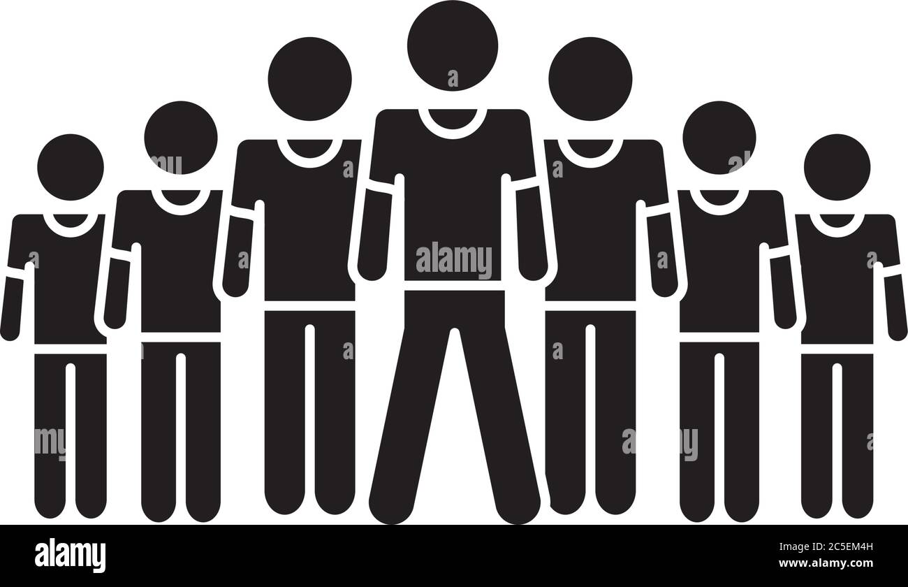 pictogram men standing over white background, silhouette style, vector ...
