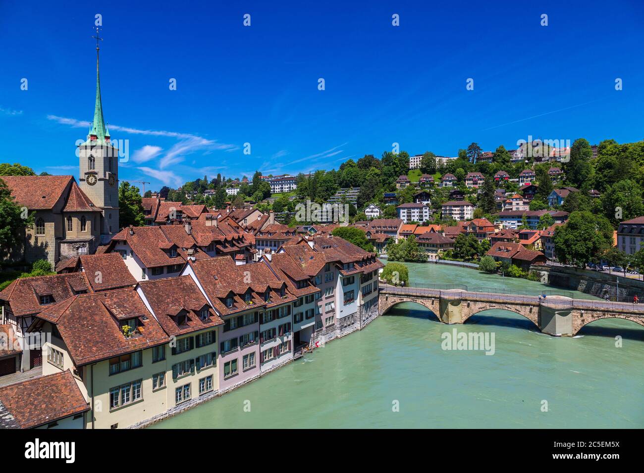 Panoramic view of Bern in a beautiful summer day, Switzerland Stock ...