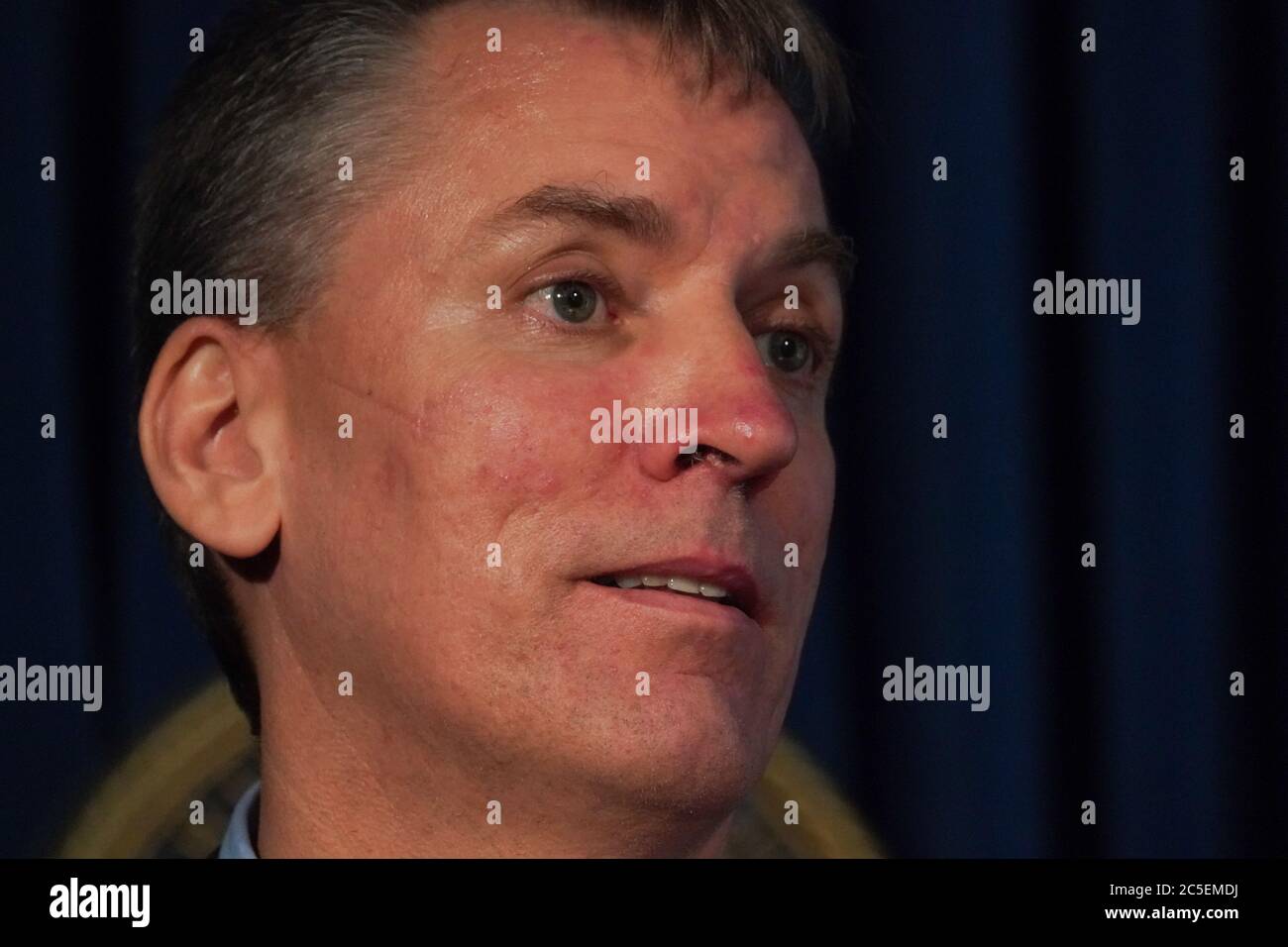 New York, NY, USA. 2nd July, 2020. NYPD Commissioner DERMOT SHEA speaks ...