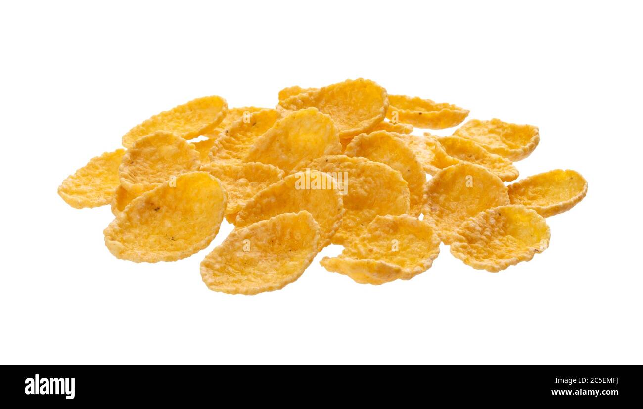 Corn flakes isolated on white background Stock Photo - Alamy