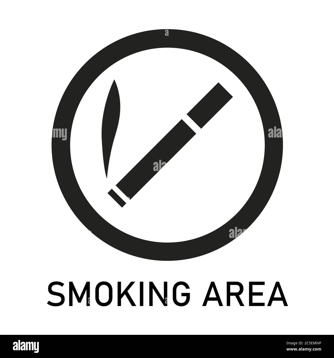 Smoking area sign in trendy flat style isolated. Cigarette symbol icon ...