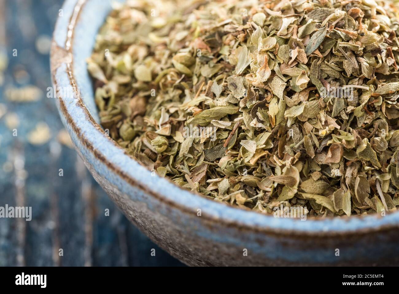 Dried Basil in a Bowl Stock Photo - Alamy