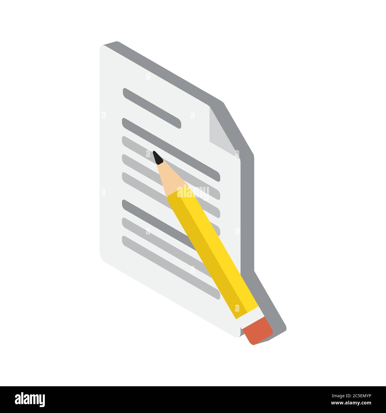 Isometric of Paper And Pen icon in trendy flat style. Vector ...