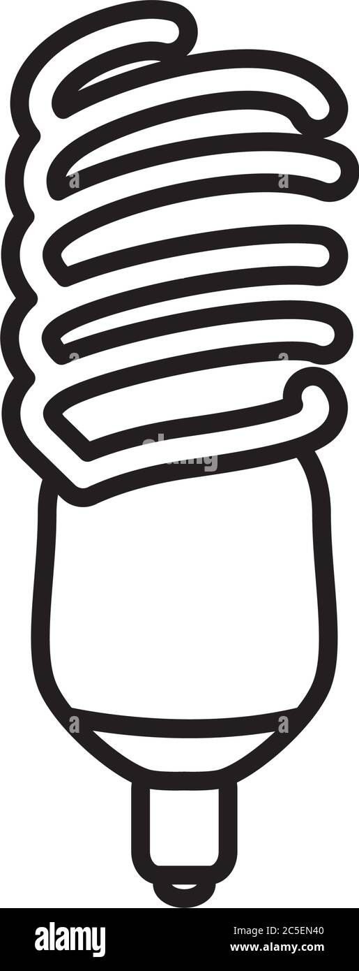 cfl bulblight icon over white background, line style, vector ...