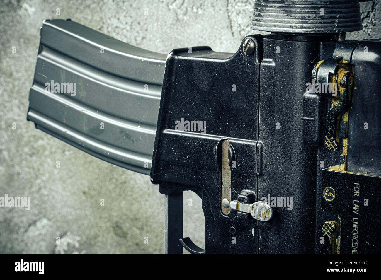 Modern weapon series. US Army assault rifle, close up Stock Photo - Alamy