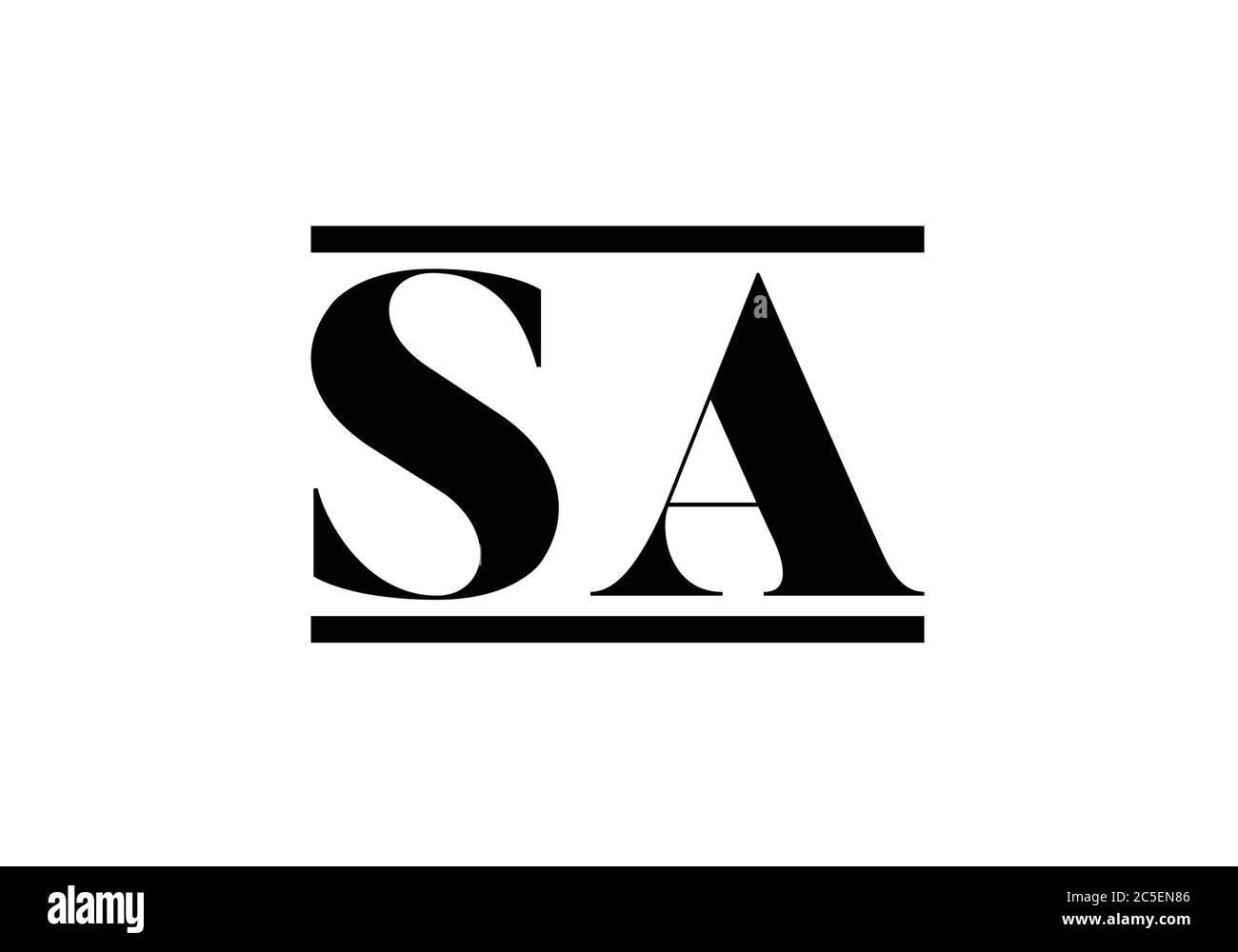 Initial Monogram Letter S A Logo Design Vector Template. S A Letter ...