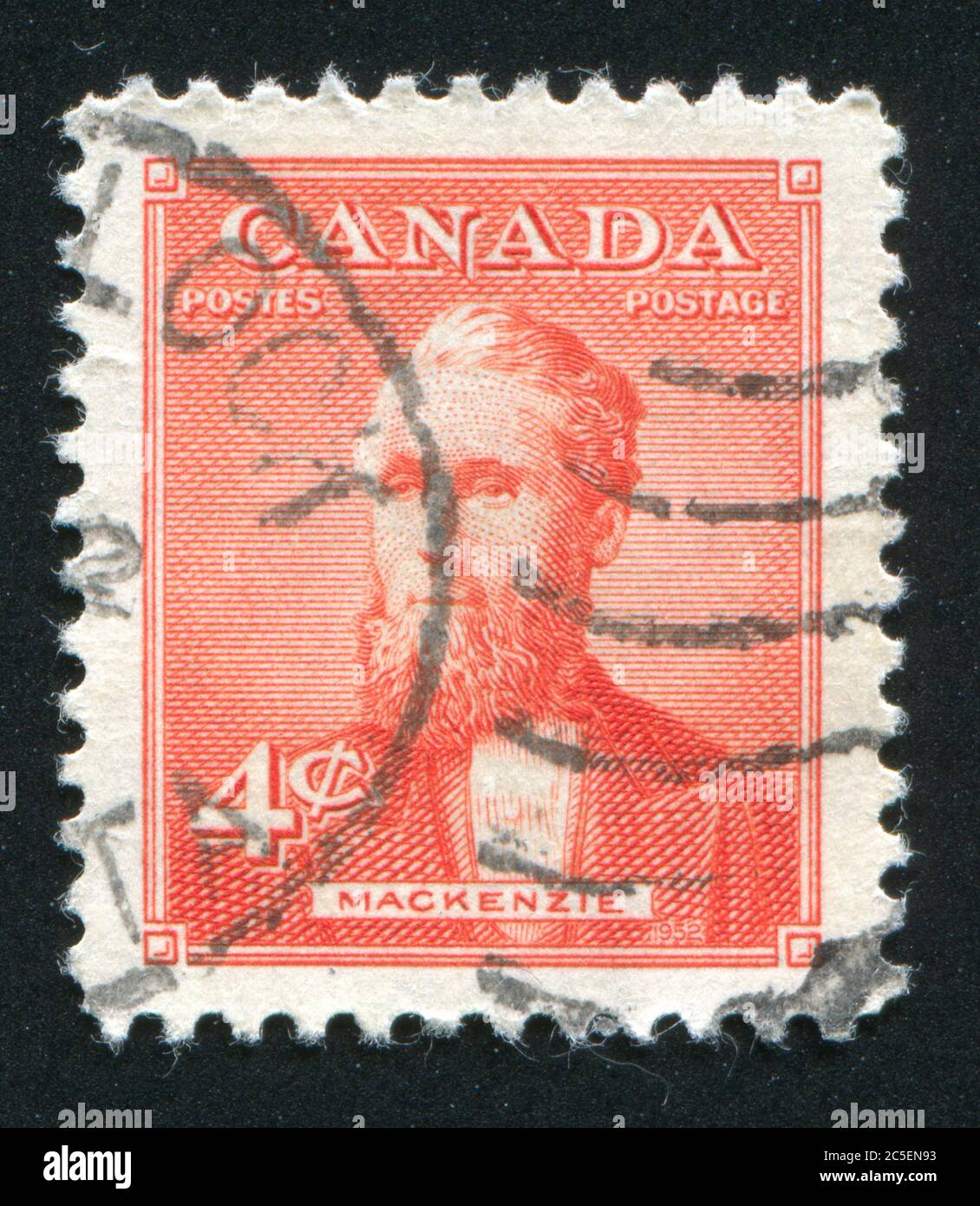 CANADA - CIRCA 1952: stamp printed by Canada, shows Alexander Mackenzie ...