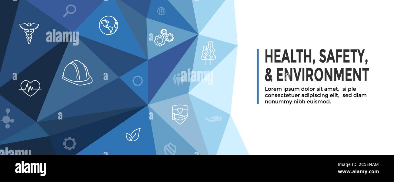 Health Safety & Environment Icon Set and Web Header Banner Stock Vector ...