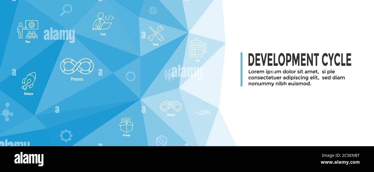 Development Operations and Life Cycle - DevOps Icon with process, build etc Stock Vector Image ...