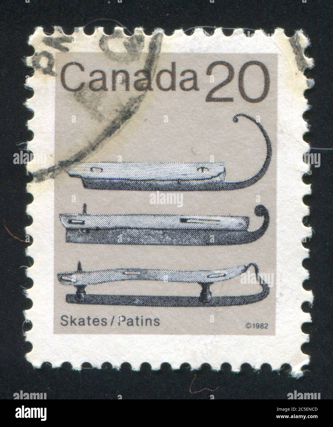 CANADA - CIRCA 1982: stamp printed by Canada, shows Ice skates, circa ...