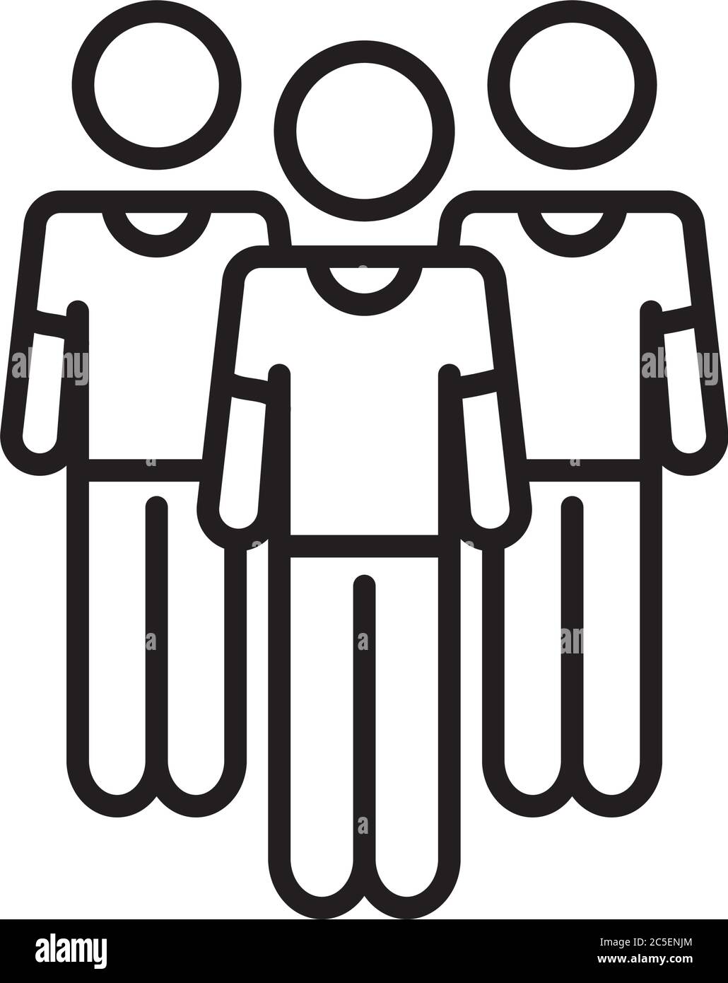 pictogram men standing over white background, line style, vector ...
