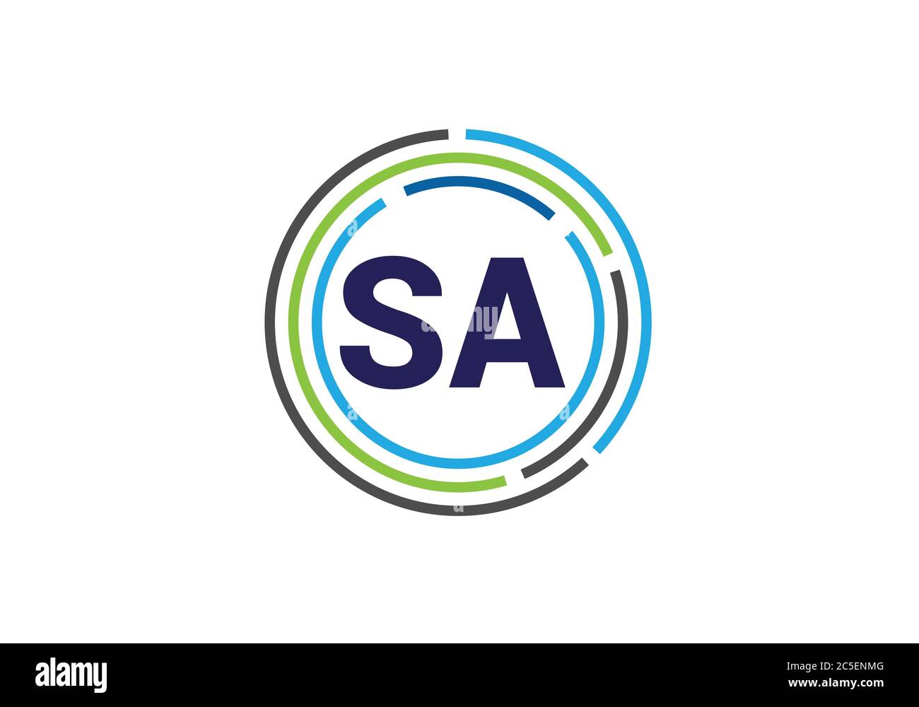 Initial Monogram Letter S A Logo Design Vector Template. S A Letter ...