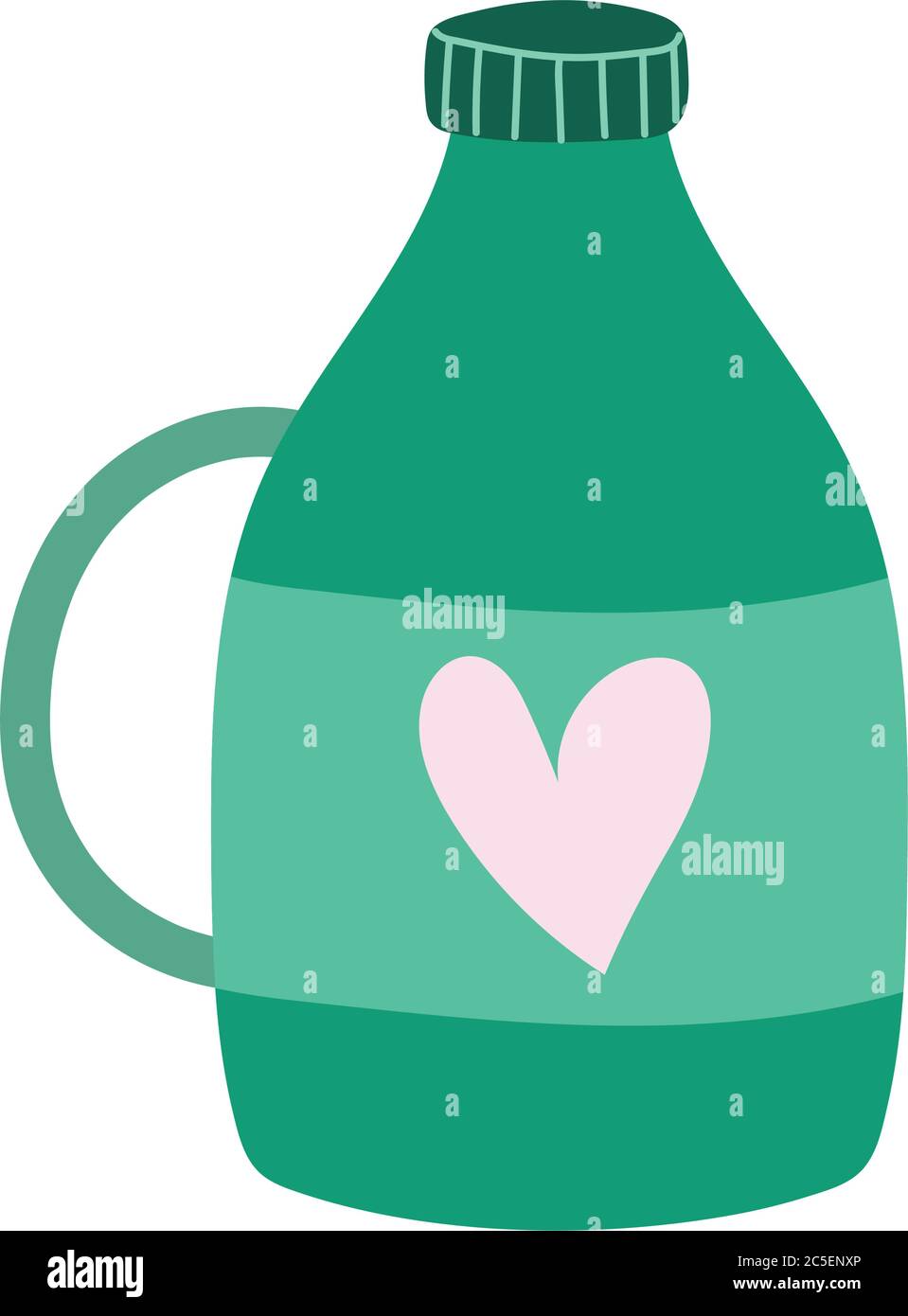 bottle with heart and cap isolated icon design white background vector ...