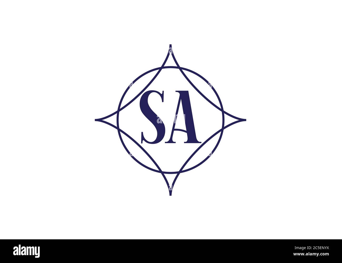Initial Monogram Letter S A Logo Design Vector Template. S A Letter ...