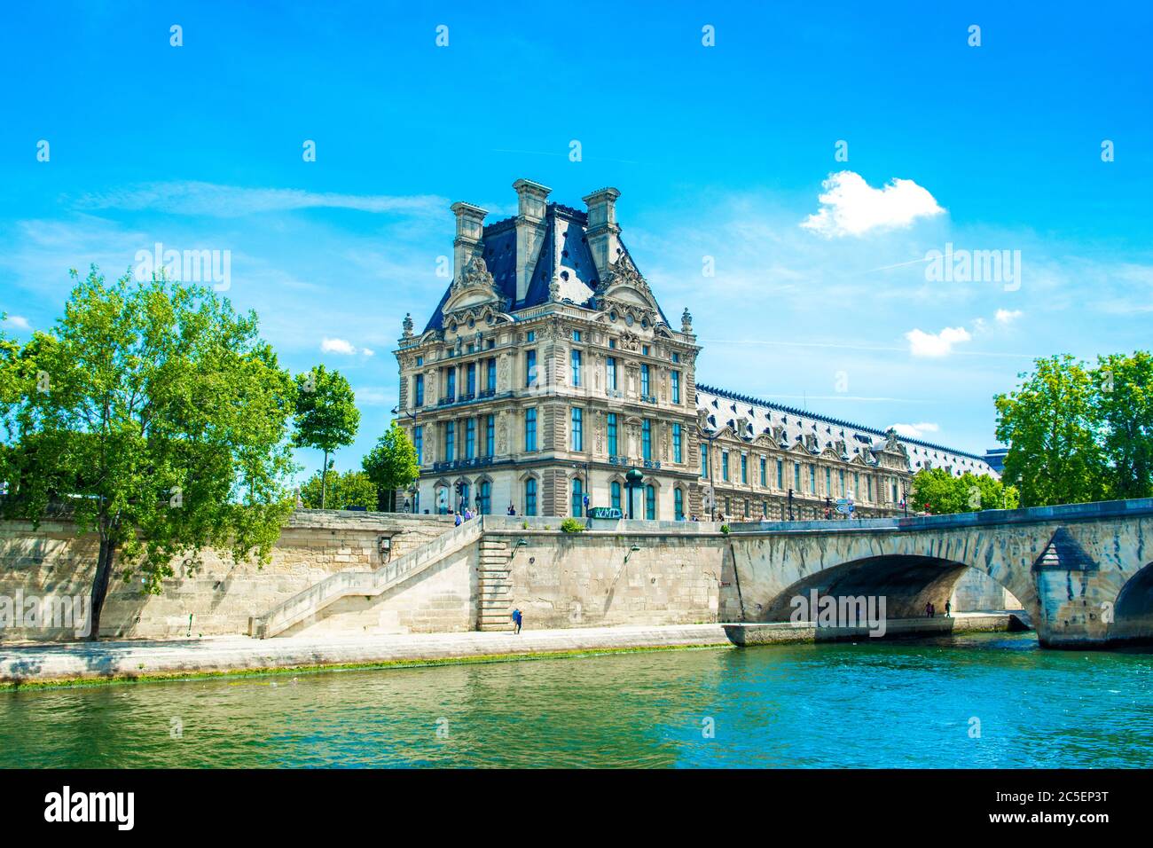 Louvre museum river seine from hi-res stock photography and images - Alamy