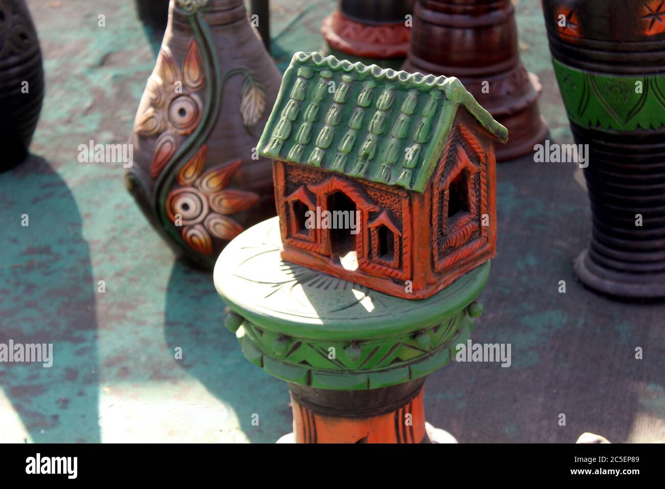 decorative clay house Sculpture Made with Earthen Mud, handcrafted ...