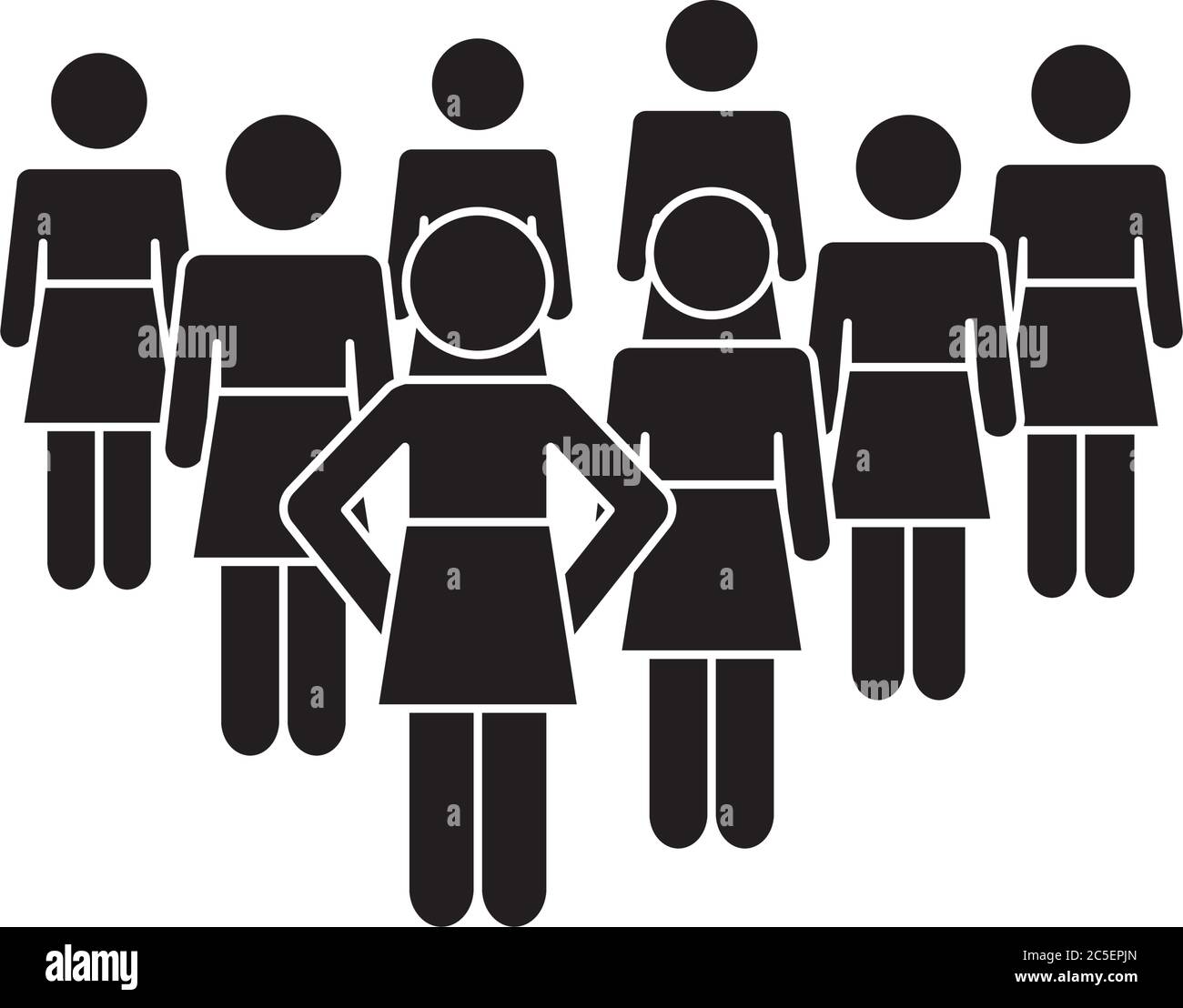 pictogram women icon over white background, silhouette style, vector ...