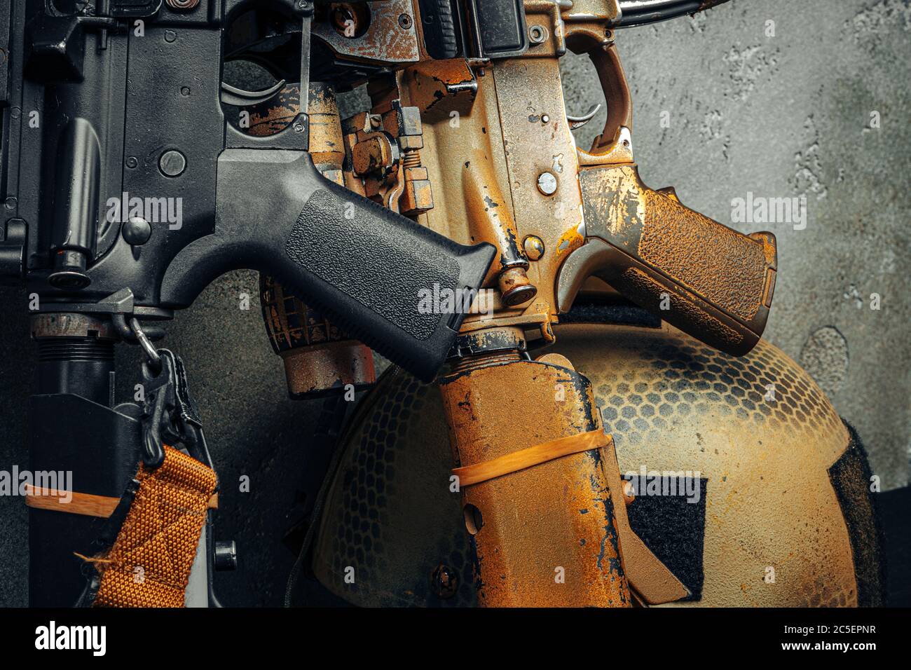 Modern weapon series. US Army assault rifle, close up Stock Photo - Alamy
