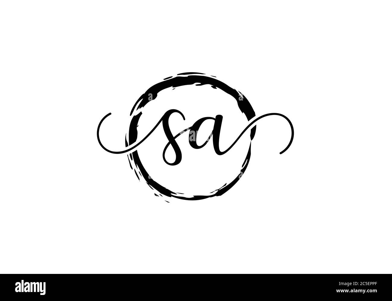 Initial Monogram Letter S A Logo Design Vector Template. S A Letter ...
