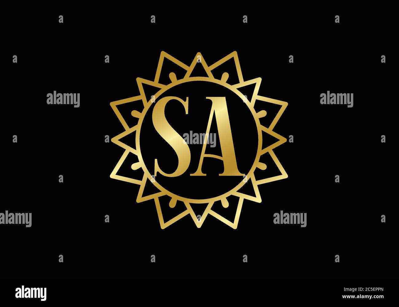 Initial Monogram Letter S A Logo Design Vector Template. S A Letter ...