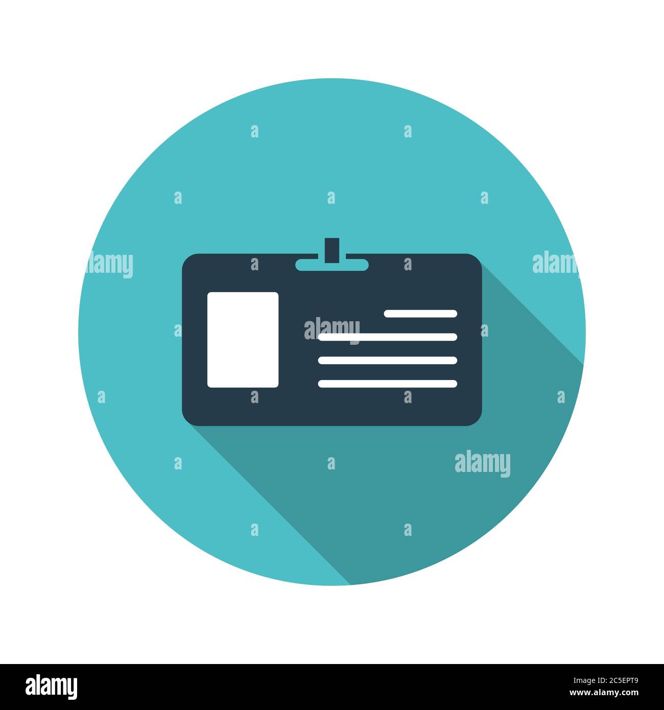 Plastic ID card icon. Badge with empty place for photo. Template for ...