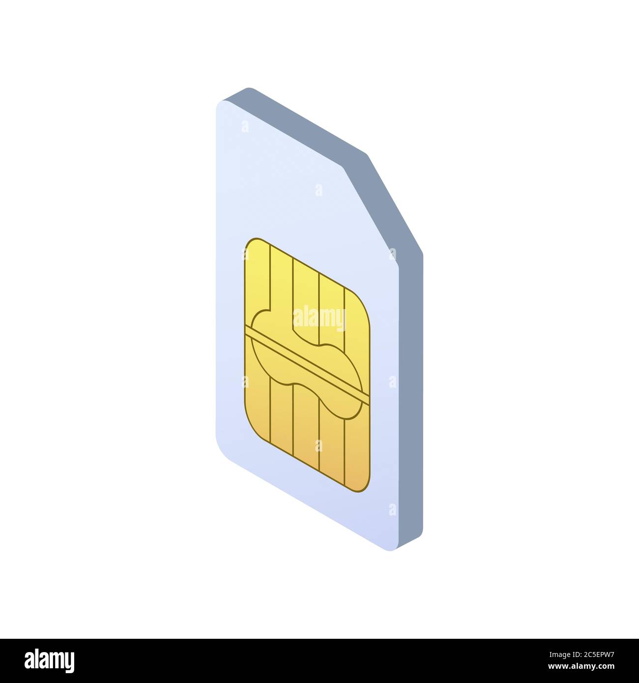 Sim card on white background. Vector illustration in trendy Isometric ...