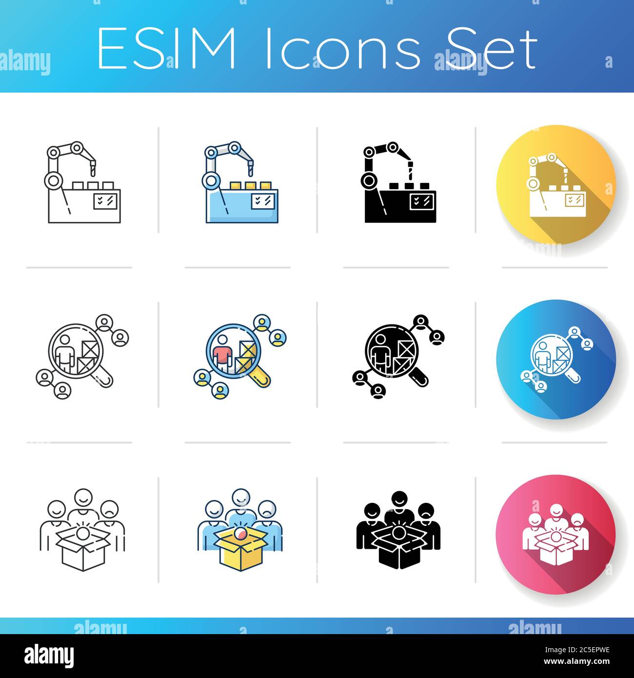 Production process icons set Stock Vector Image & Art - Alamy