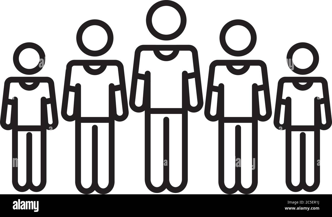 pictogram men icon over white background, line style, vector ...