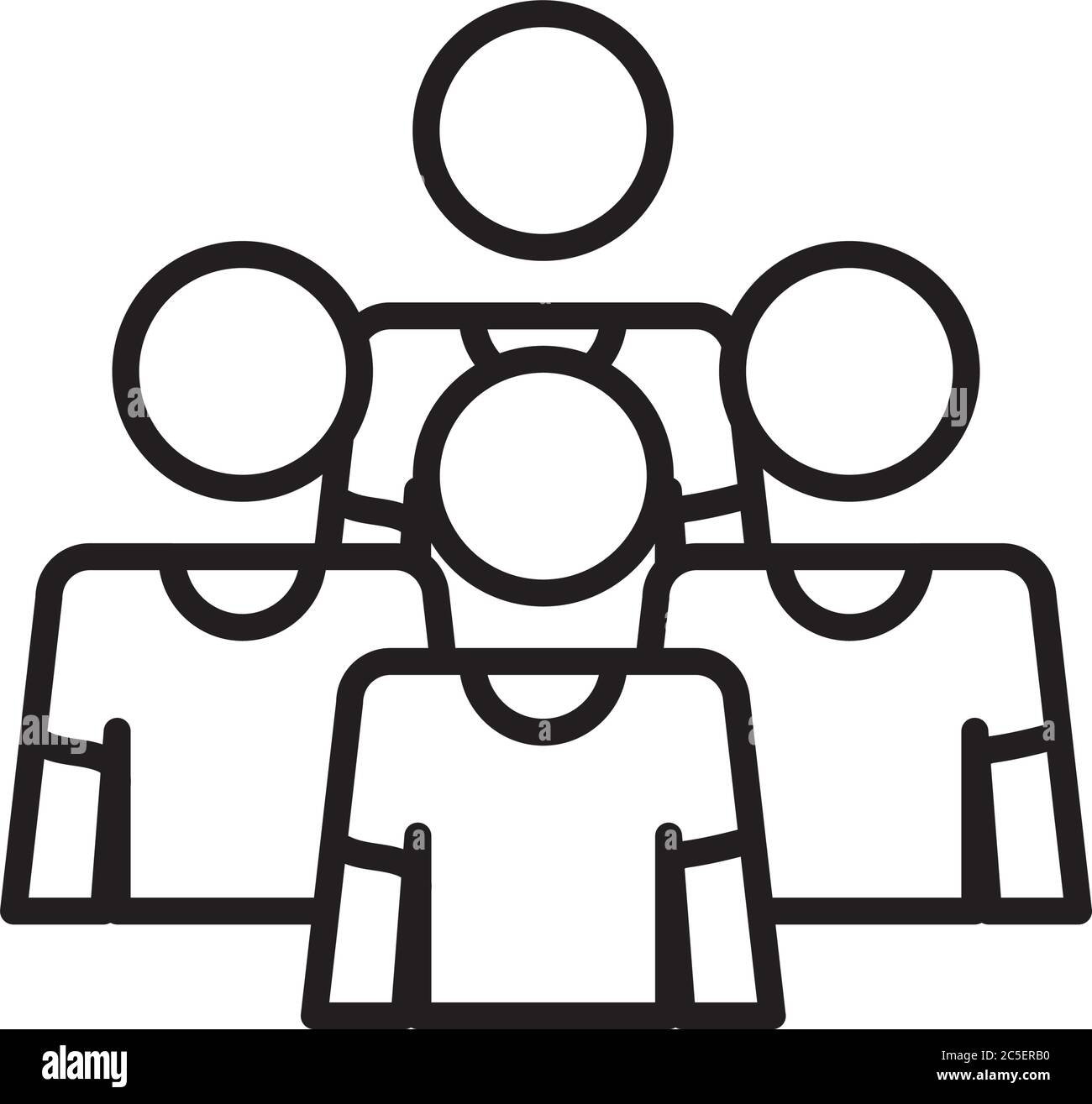 pictogram group of men icon over white background, line style, vector ...