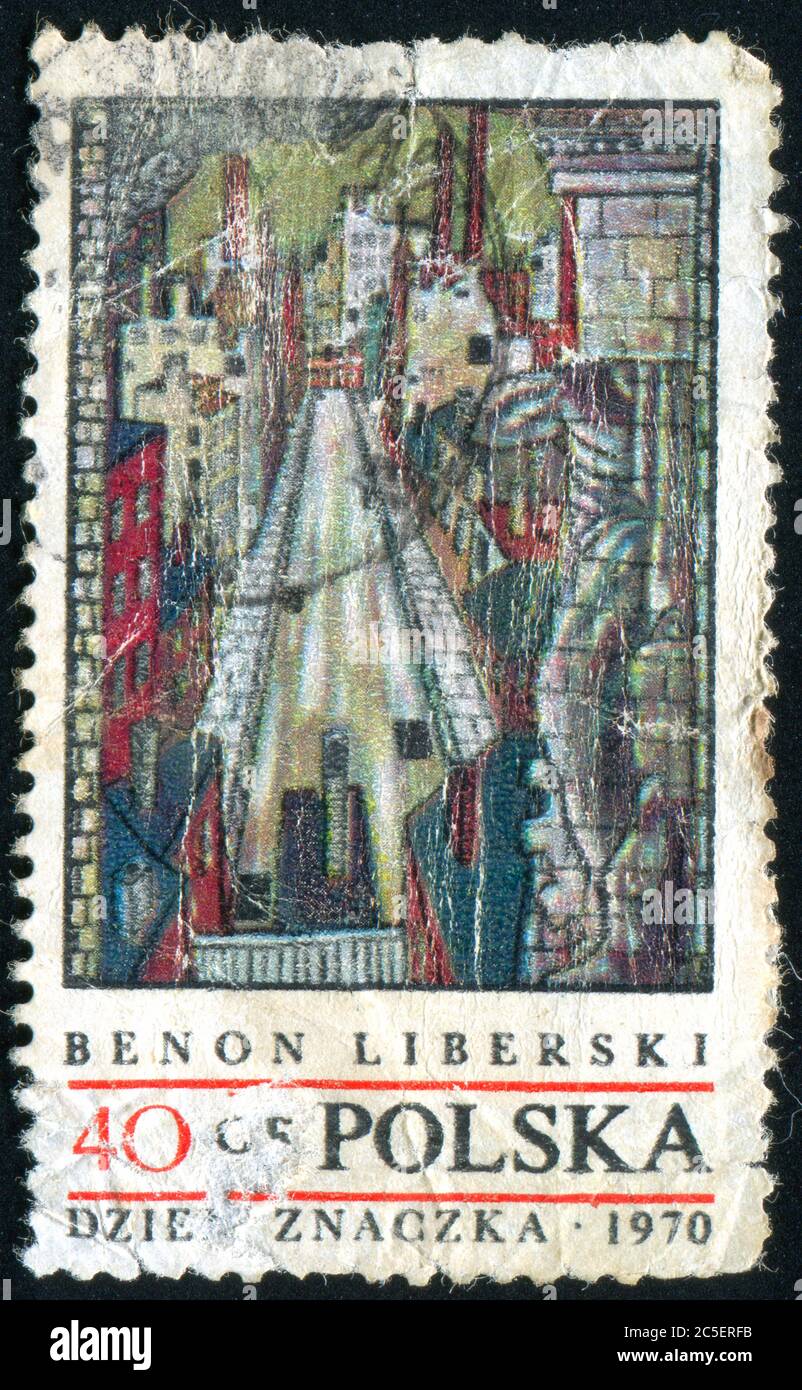 POLAND - CIRCA 1970: stamp printed by Poland, shows View of Lodz, by ...