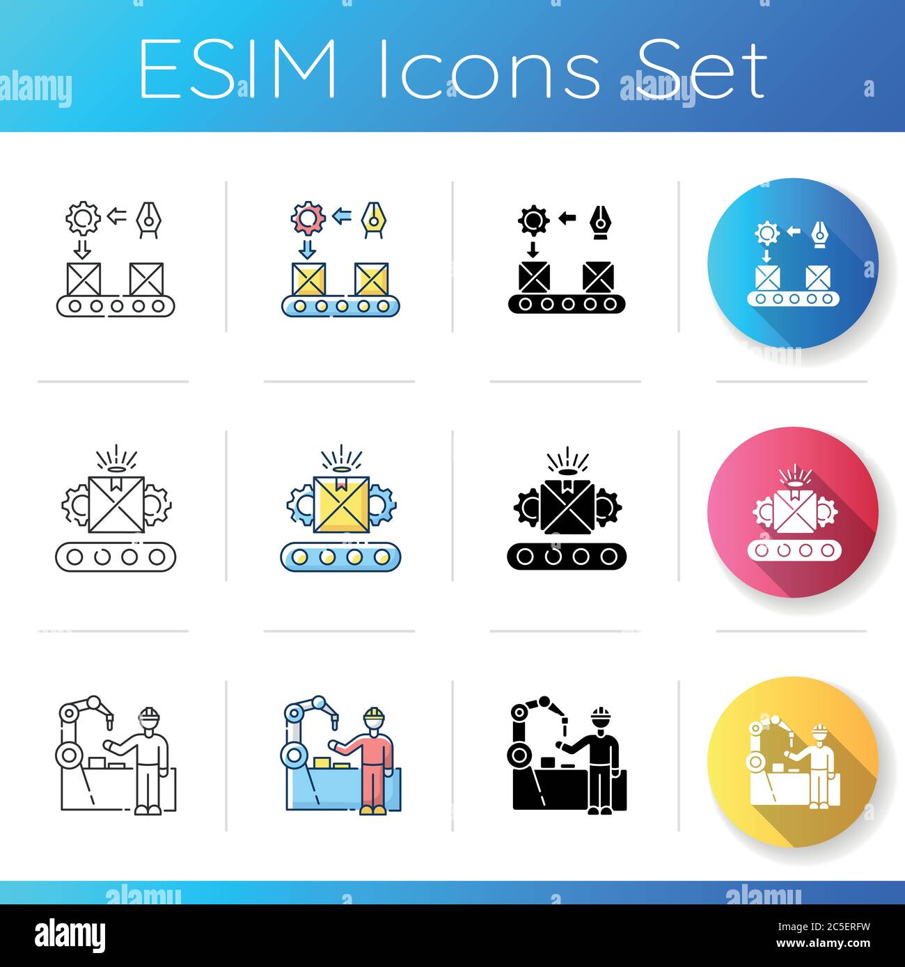 Industrial work icons set Stock Vector Image & Art - Alamy
