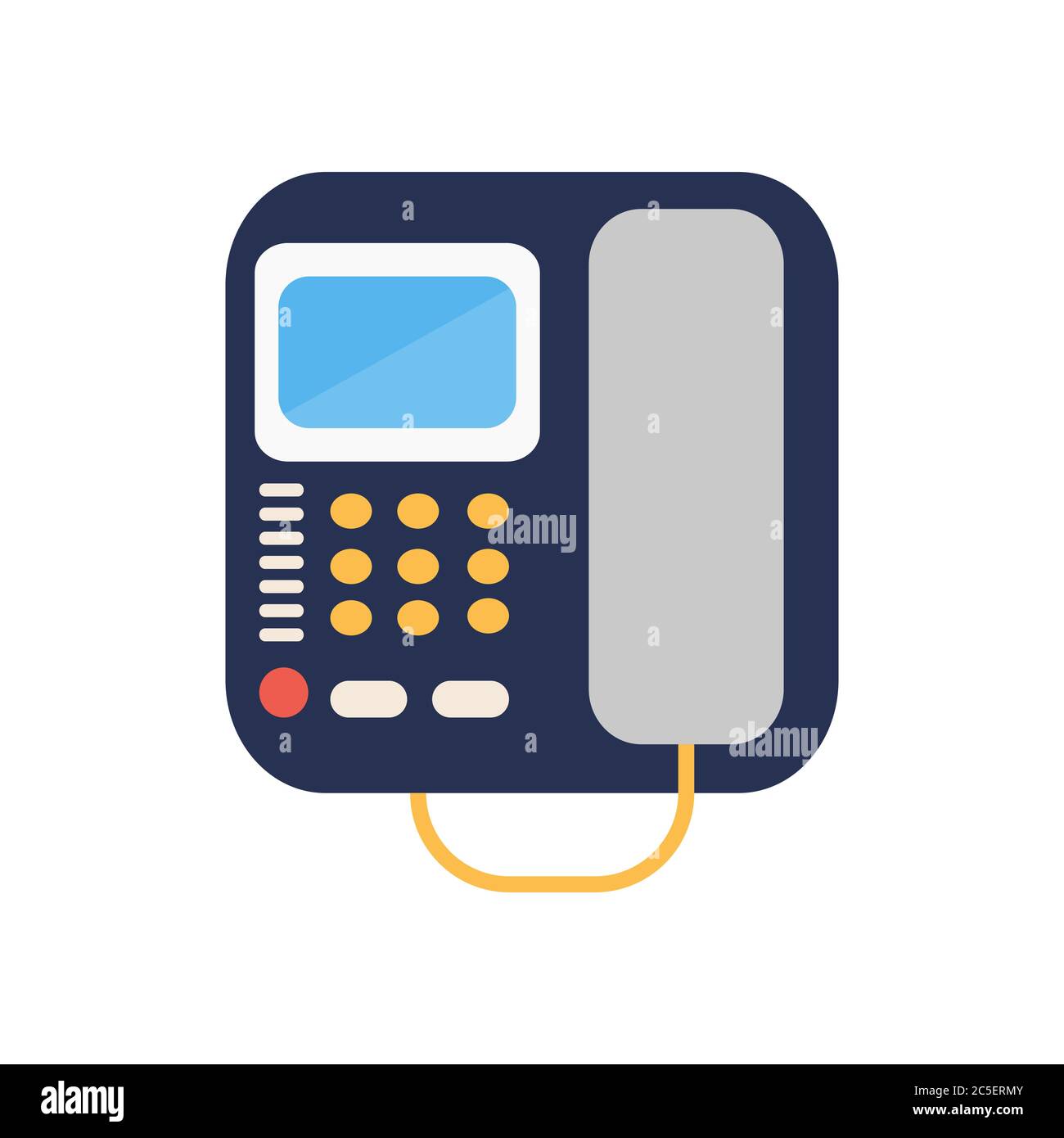 Push-button telephone on white background. Vector illustration in ...