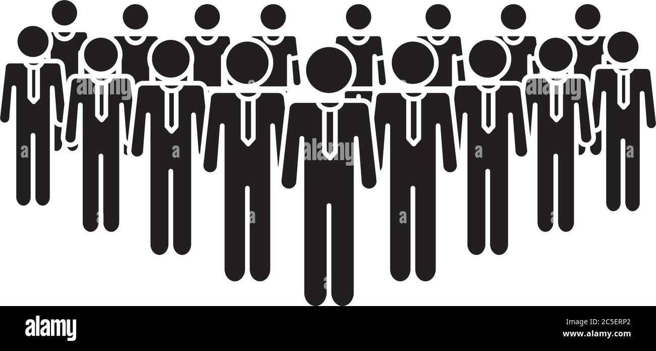 pictogram businesspeople standing over white background, silhouette ...