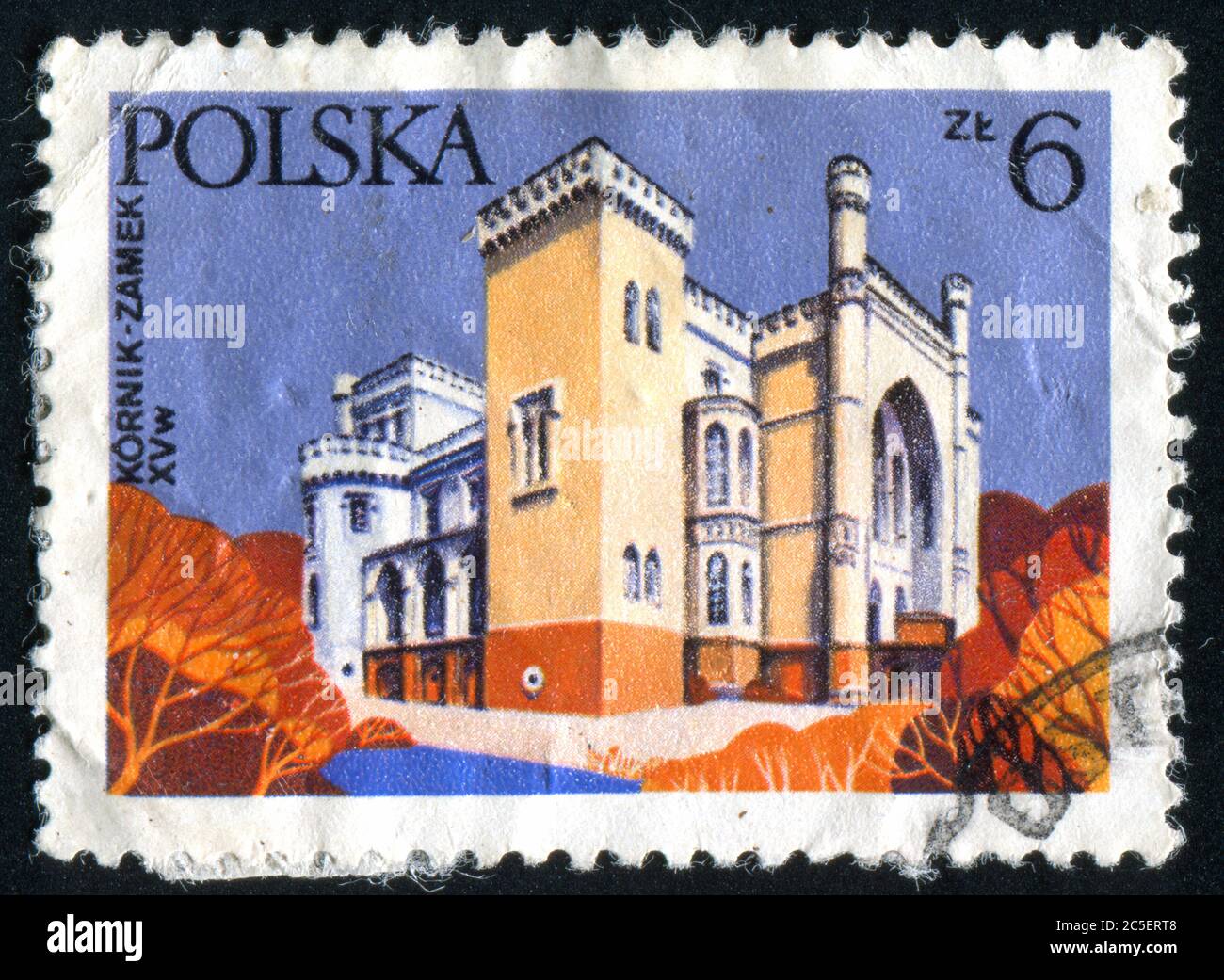 Poland stamp castle hi-res stock photography and images - Alamy
