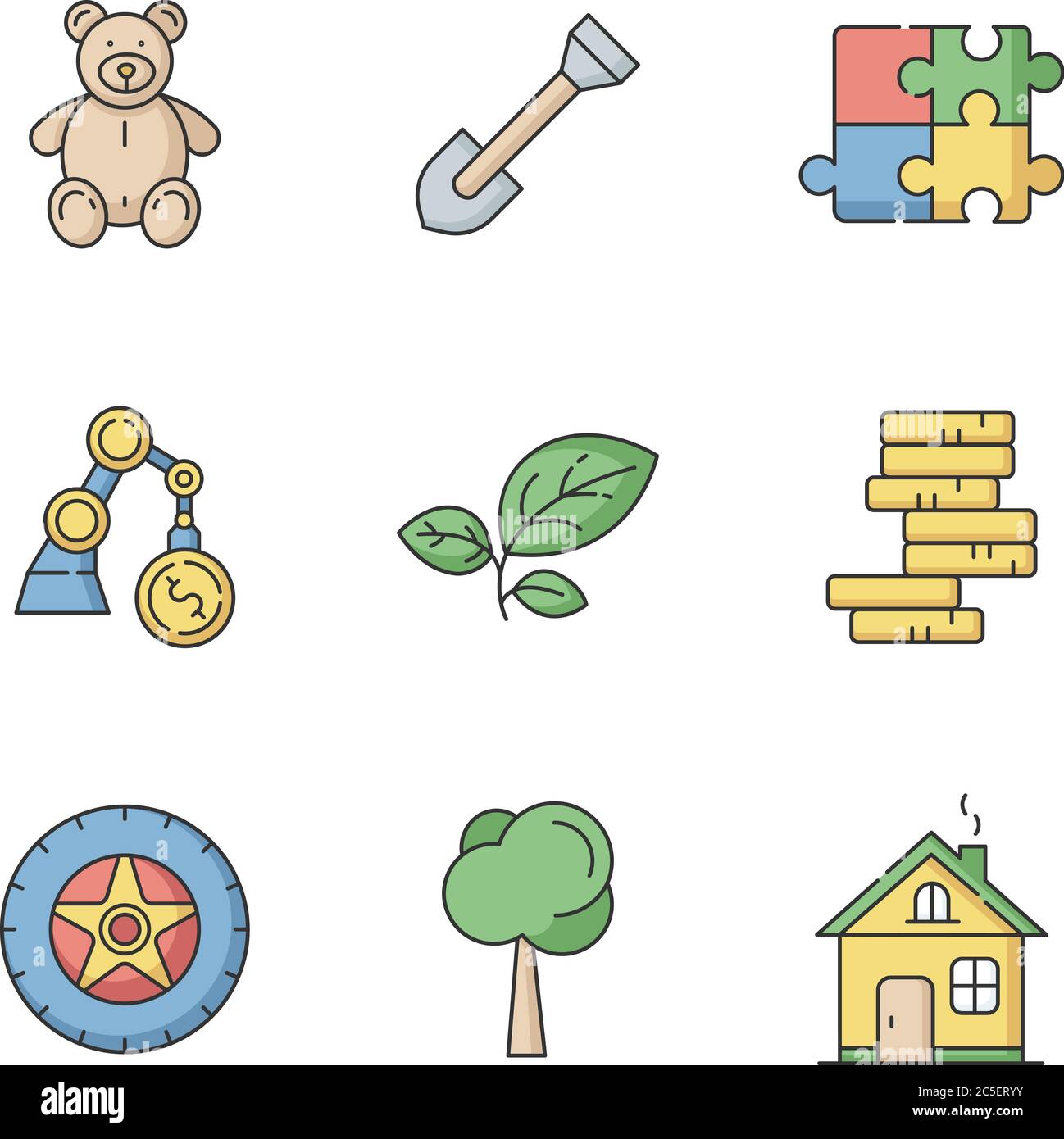 Store departments RGB color icons set Stock Vector Image & Art - Alamy